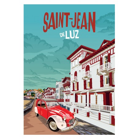 Affiche de St Jean de Luz Format 30 x 40 cm Support Papier 250g satin