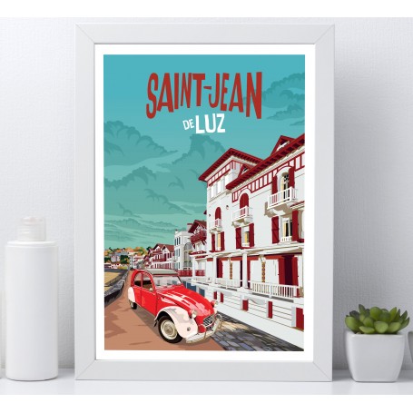 Affiche de St Jean de Luz Format 30 x 40 cm Support Papier 250g satin