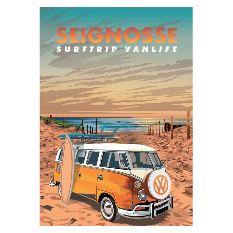 Affiche de la ville de Seignosse Format 50 x 70 cm Support Papier 250g ...