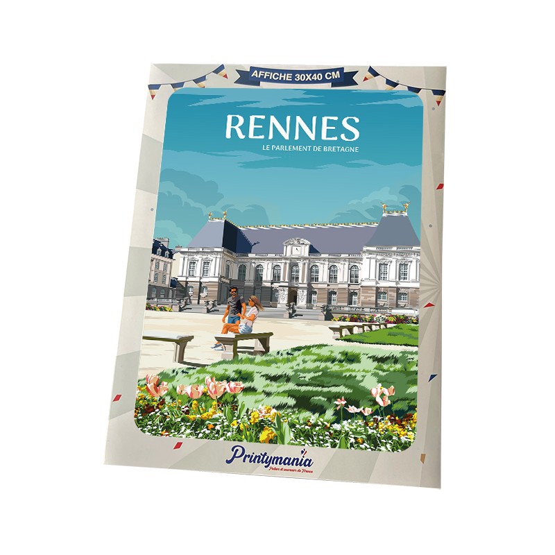 Affiche de Rennes Format 30 x 40 cm Support Papier 250g satin