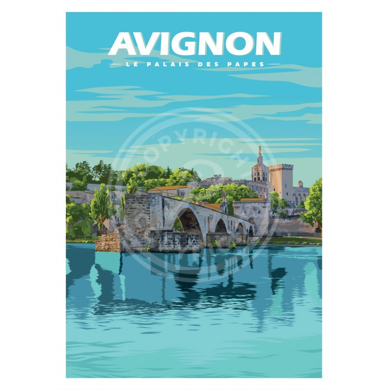 Affiche de Avignon - Le Palais des Papes Format 30 x 40 cm Support ...